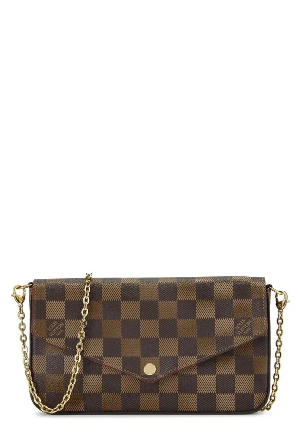 LOUIS VUITTON Damier Ebene Pochette Felicie - Brown