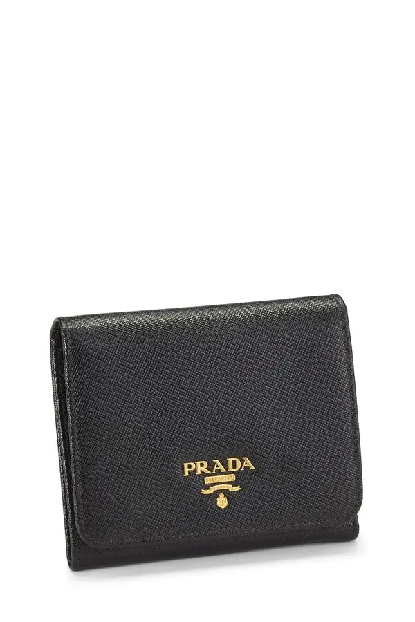 Prada Saffiano Snap Compact Wallet