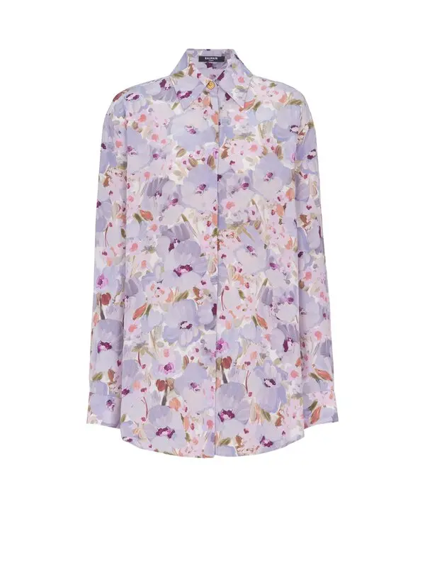 Balmain Printed Cotton Poplin Shirt - Multicolor