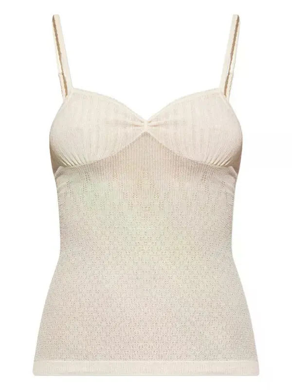 Victoria Beckham Ribbed-knit Tank Top - Neutrals