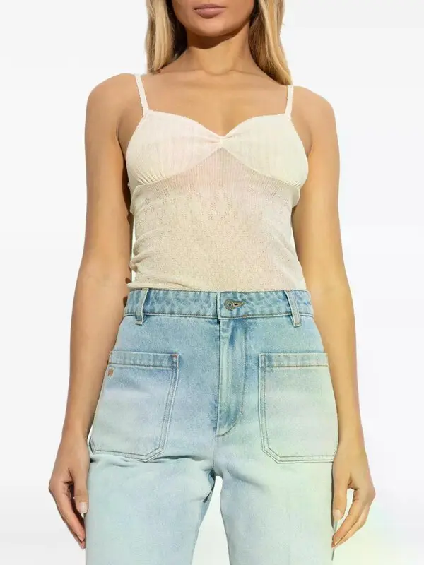 Victoria Beckham Ribbed-knit Tank Top - Neutrals