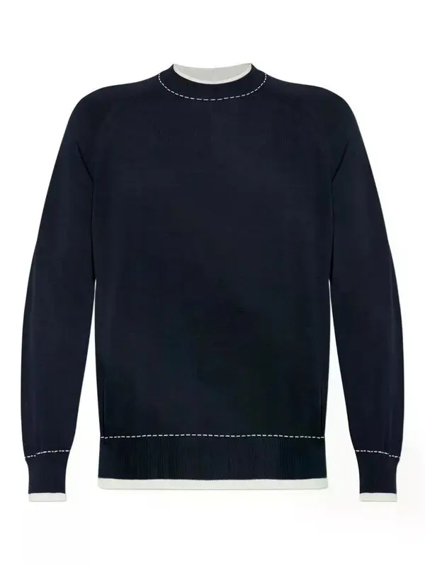 Eleventy Long-sleeve Crew-neck Sweater - Blue