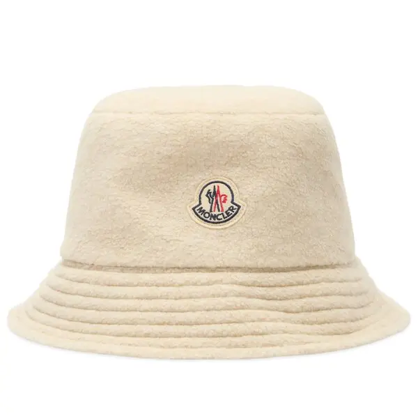 Moncler Teddy Fleece Bucket Hat - Light Beige