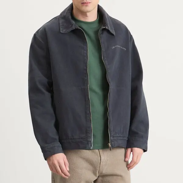PALMES Lake Zip Shirt Jacket - Charcoal