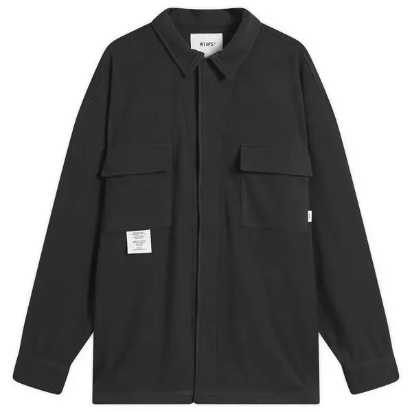 WTAPS Poly Fleece Back Motif Overshirt - Black