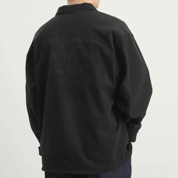 WTAPS Poly Fleece Back Motif Overshirt - Black