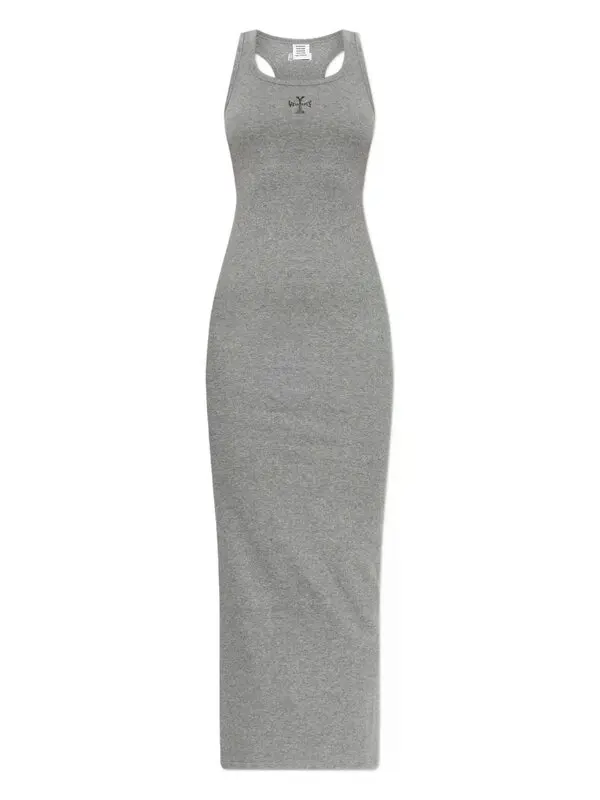 Vetements Logo-detail Sleeveless Dress - Grey