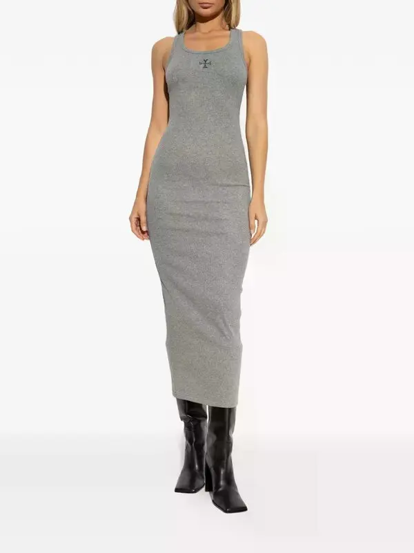 Vetements Logo-detail Sleeveless Dress - Grey