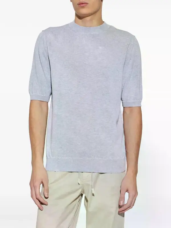 Eleventy Short-sleeve Knitted T-shirt - Grey
