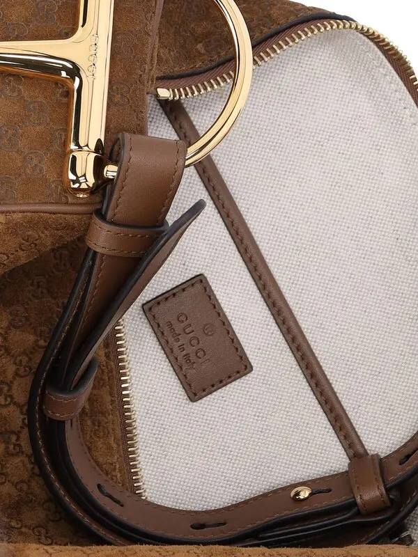 Gucci Medium Shoulder Bag With Horsebit Detail - Brown