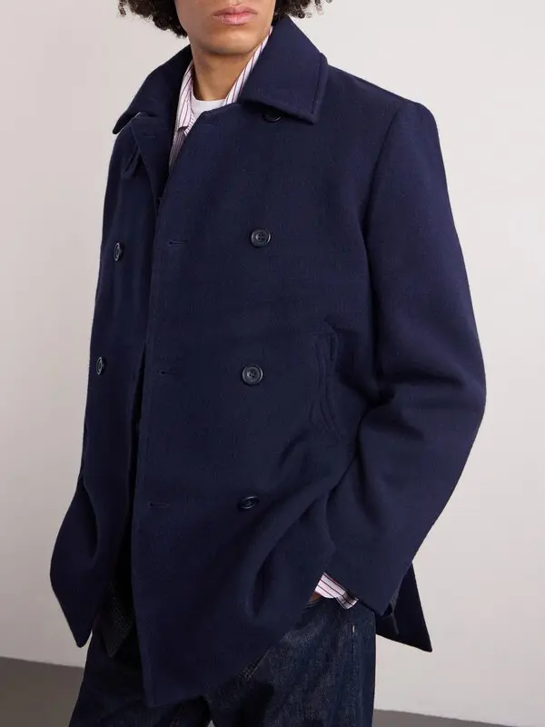 Anderson & Sheppard Double-breasted Wool And Cashmere Pea Coat