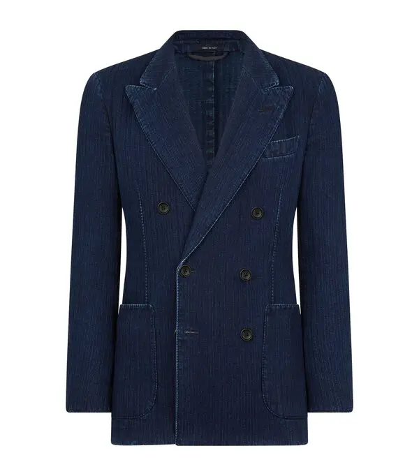 TOM FORD Double-breasted Denim Blazer