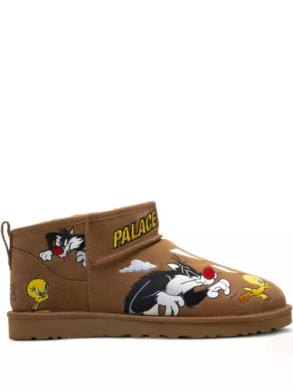 UGG Ultra Mini Embroidered-graphic Boots - Brown