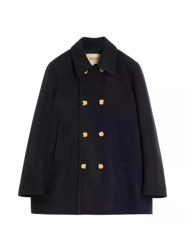 Valentino Garavani Double-breasted Wool Felt Coat - Blue