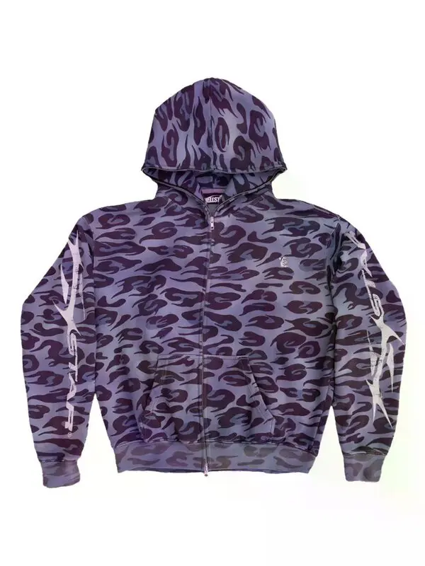 HELLSTAR Zip-up Cheetah Hoodie - Purple