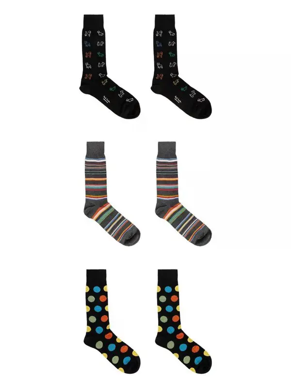 Paul Smith Patterned Socks - Black