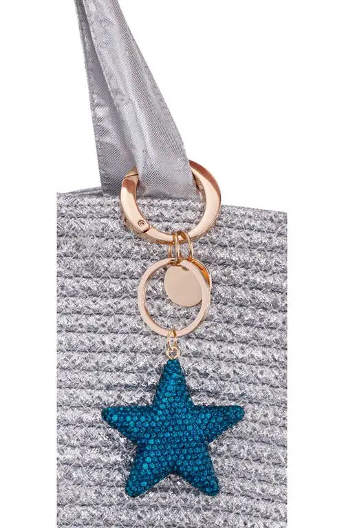 Nina Crystal Embellished Star Bag Charm - Dk Blue
