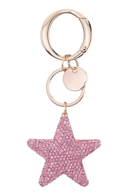 Nina Crystal Embellished Star Bag Charm - Icy Pink