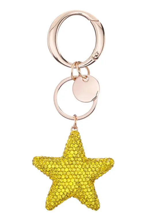Nina Crystal Embellished Star Bag Charm - Yellow
