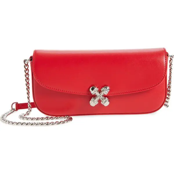 Alexander McQueen Small Skull Flower Shoulder Bag - Red/silver