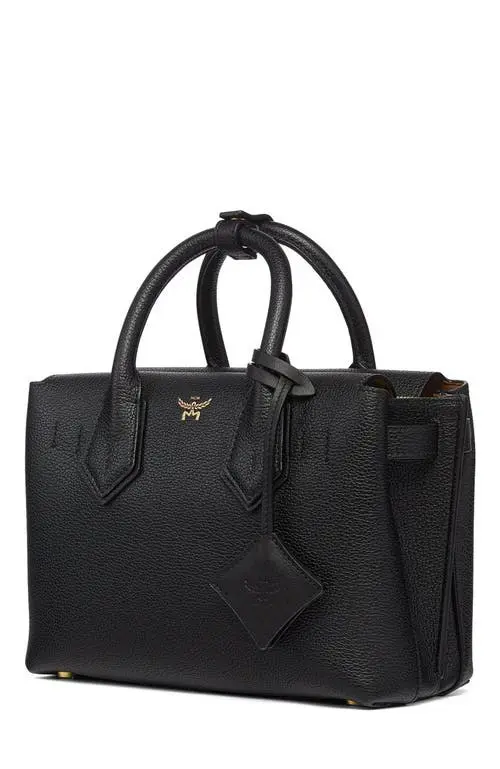 Mcm Milla Tote In Spanish Embossed Leather - Black