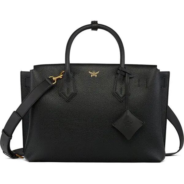 Mcm Milla Tote In Spanish Embossed Leather - Black
