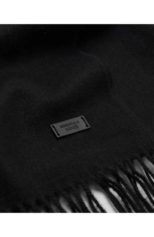 Mango Fringe Scarf - Black