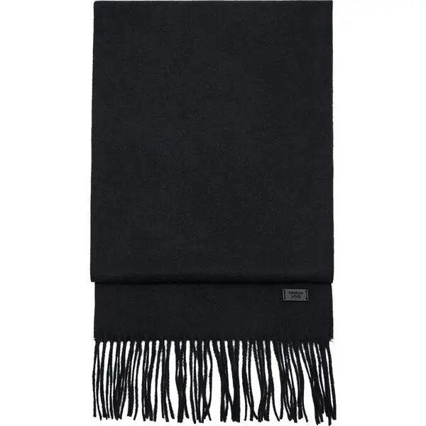 Mango Fringe Scarf - Navy