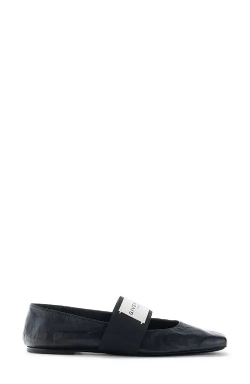Givenchy Sliced Square Toe Mary Jane Flat - Black