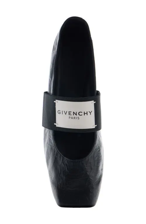 Givenchy Sliced Square Toe Mary Jane Flat - Black