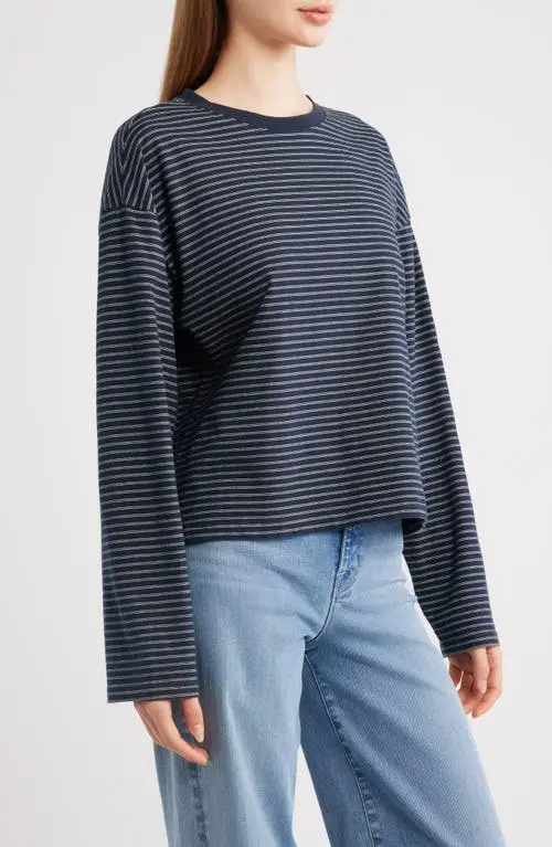 Rag & Bone Kelly Stripe Boxy T-shirt - Navy