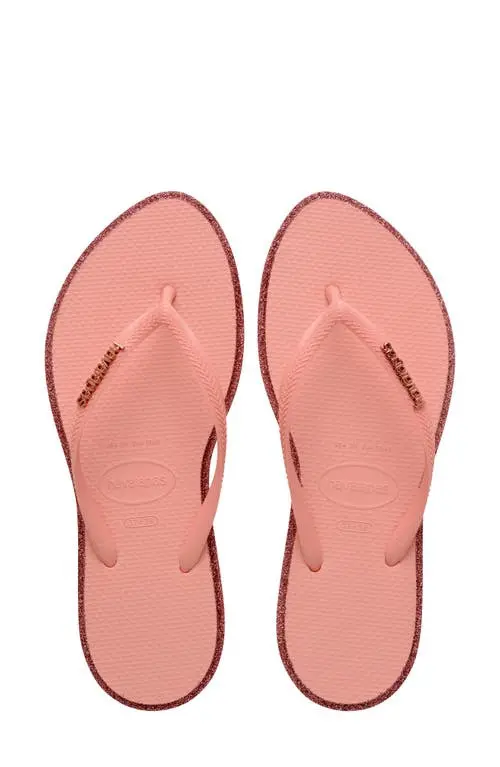 Havaianas Slim Point Glitter Flip Flop - Canyon Clay/blossom