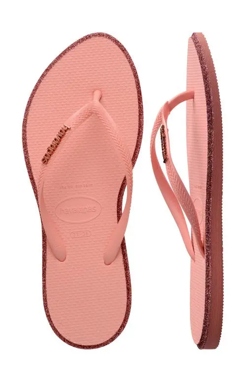 Havaianas Slim Point Glitter Flip Flop - Canyon Clay/blossom