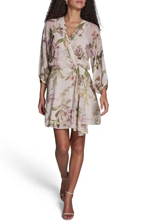 Bcbgmaxazria Floral Faux-wrap Mini Dress