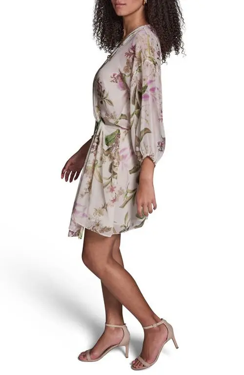 Bcbgmaxazria Floral Faux-wrap Mini Dress