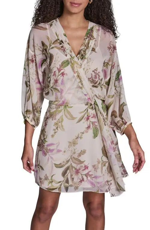 Bcbgmaxazria Floral Faux-wrap Mini Dress