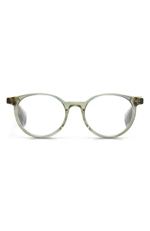 Eyebobs Case Closed 50mm Round Reading Glasses - Olive Crystal