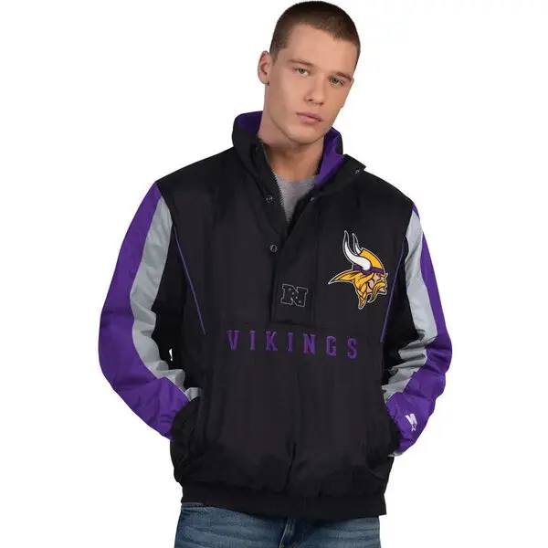 STARTER Minnesota Vikings Thursday Night Gridiron Half-zip Jacket
