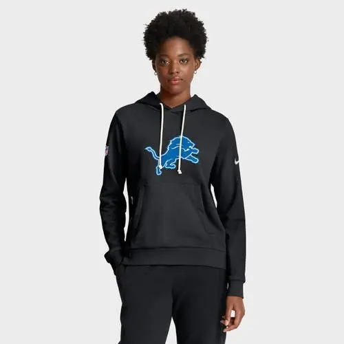 Nike Detroit Lions Throwback Sideline Standard Issue Dri-fit Hoodie - Black