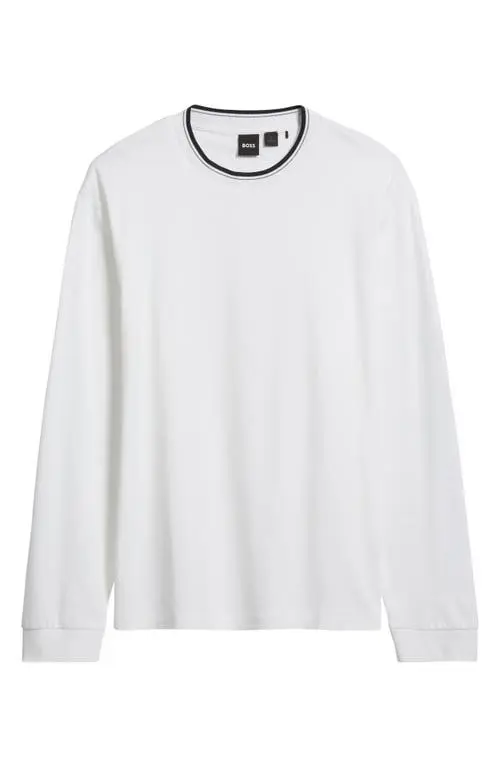 BOSS Talley Cotton Crewneck Top - White
