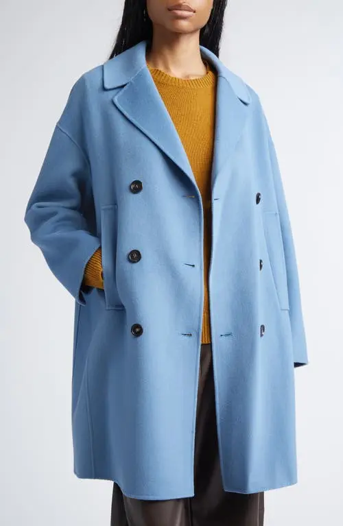 Max Mara Eden Wool Flannel Pea Coat