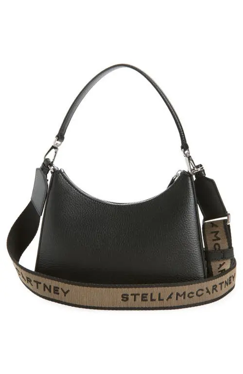 Stella McCartney Faux Leather Shoulder Bag With Studded Logo - Black