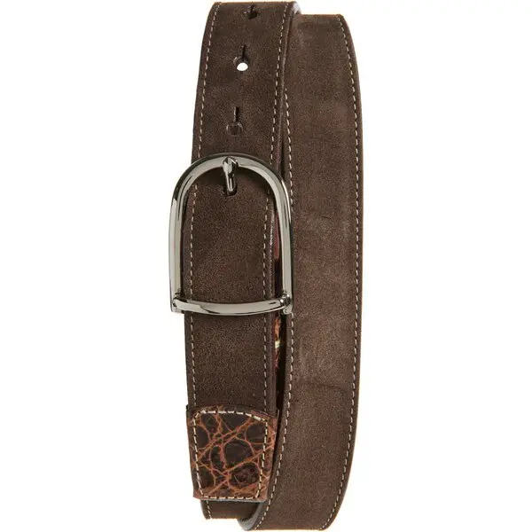 Torino Suede Belt - Dark Brown