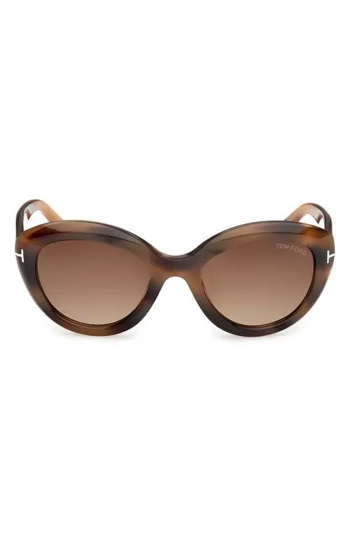 TOM FORD Cat-eye Sunglasses - Beige Havana/brown Lens