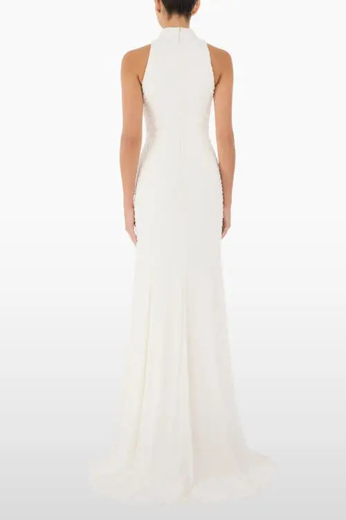 Jenny Packham Mischief Embellished High-neck Maxi Dress - Ivory