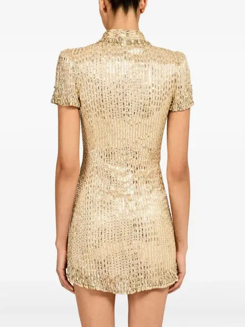 Jenny Packham Kitty Crystal-embellished Turtleneck Mini Dress - Illusion