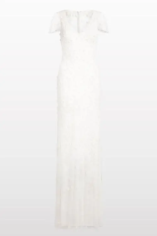 Jenny Packham Sweet Juliet Floral Lace Dress - Ivory