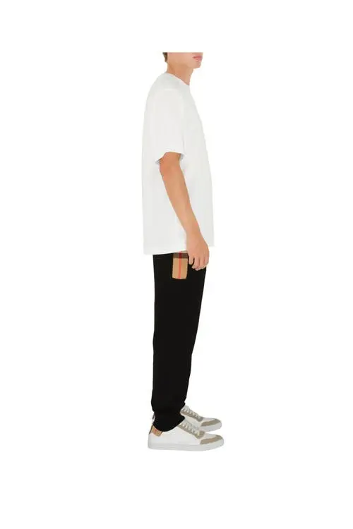 Burberry Check Panel Cotton Jogging Pants