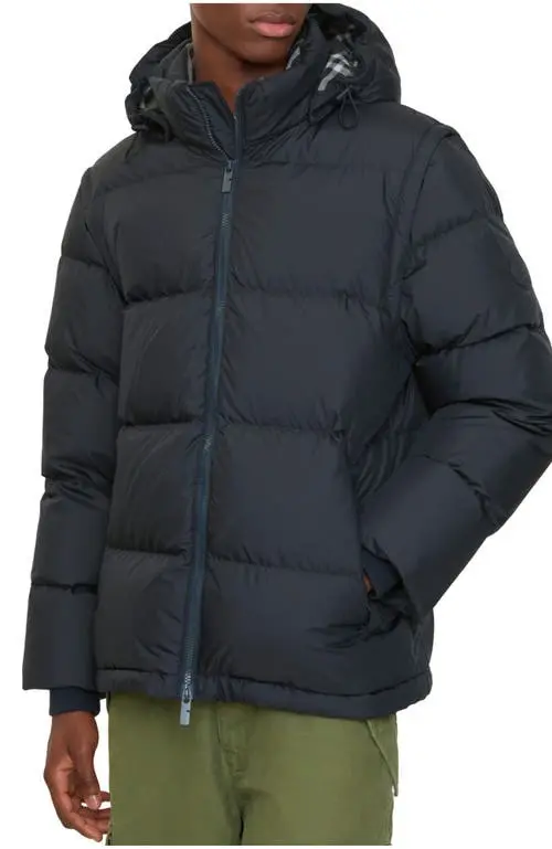 Burberry Detachable Sleeve Puffer Jacket - Navy