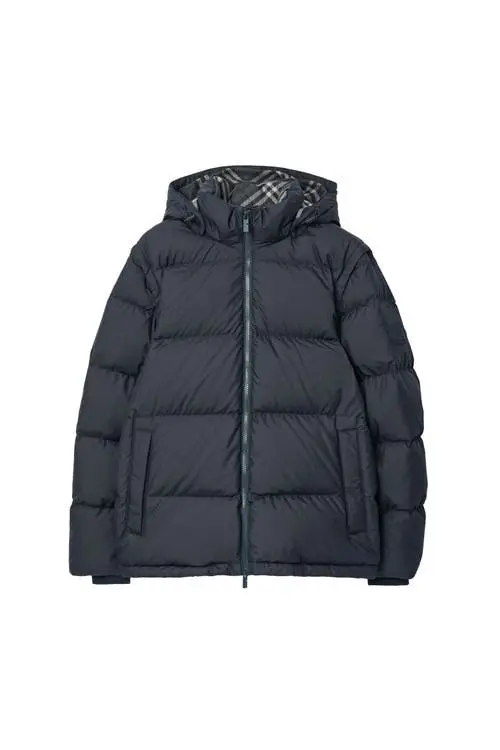 Burberry Detachable Sleeve Puffer Jacket - Navy